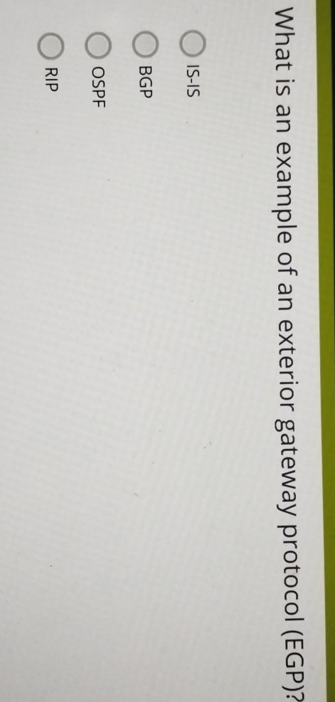 What is an example of an exterior gateway | StudyX