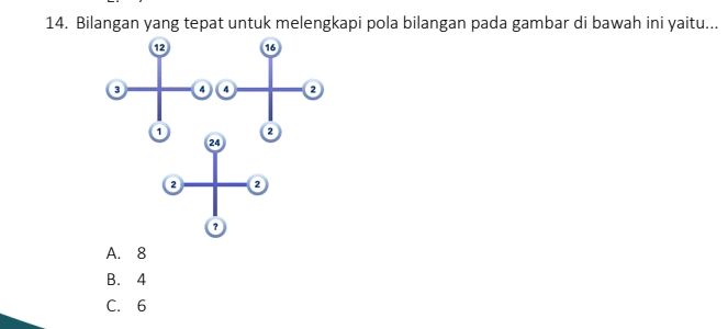 Bilangan yang tepat untuk melengkapi pola | StudyX