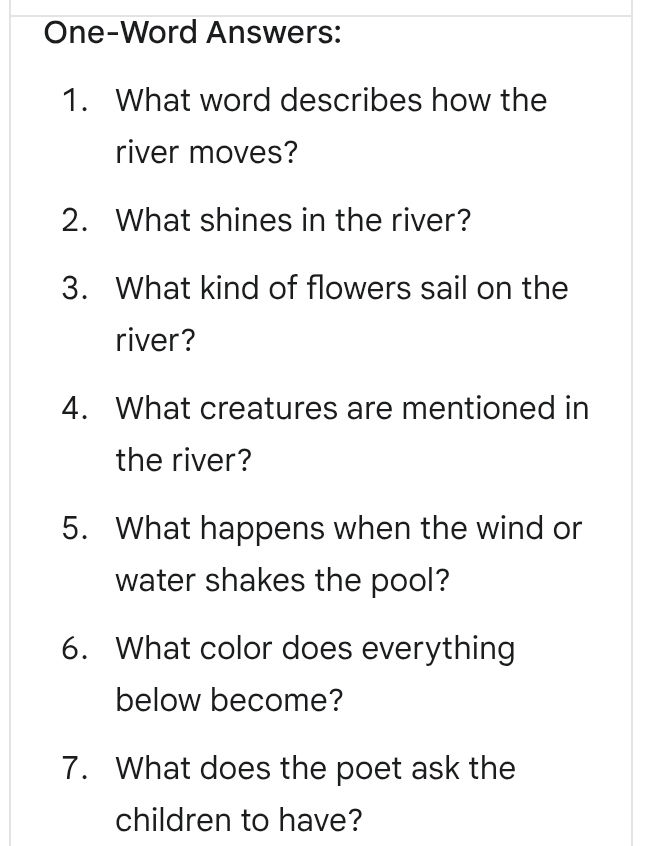 One-Word Answers: 1. What word describes | StudyX