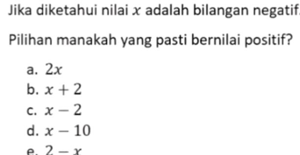 Jika diketahui nilai x adalah bilangan | StudyX