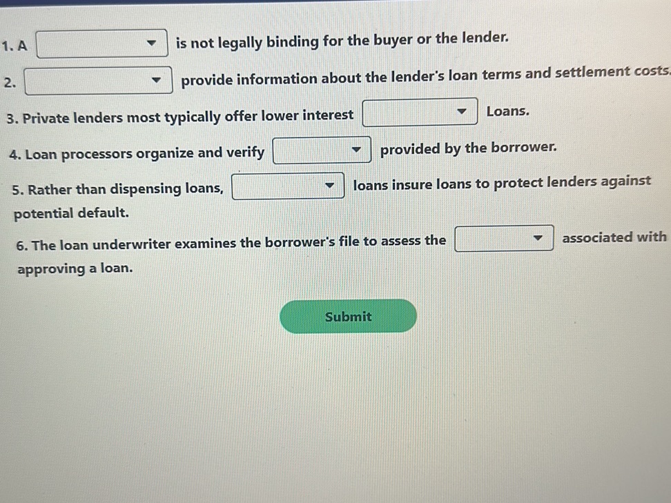 1. A ______ is not legally binding for the | StudyX