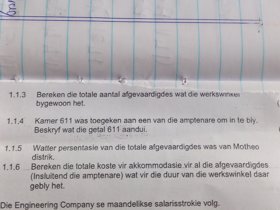 1.1.3 Bereken die totale aantal | StudyX
