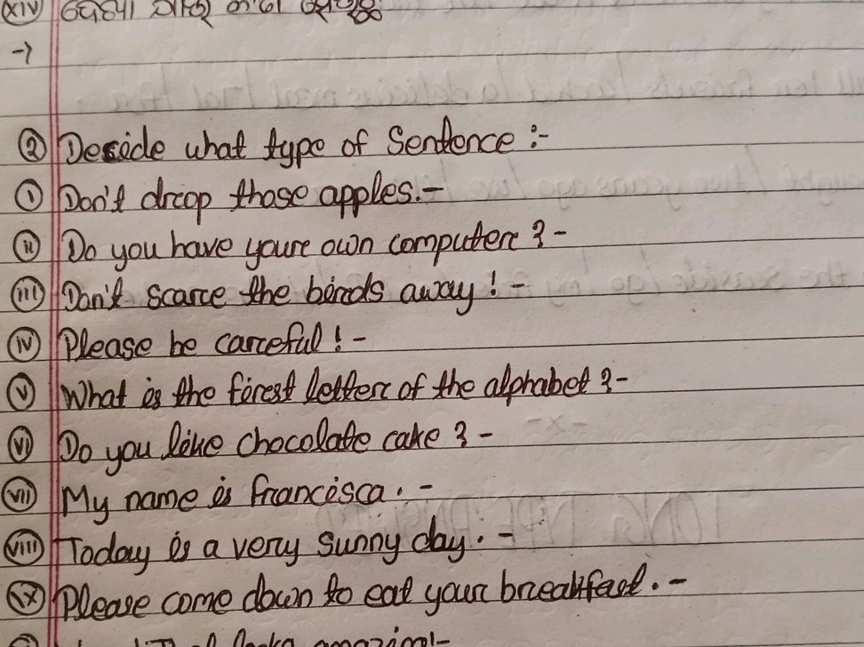 Decide what type of Sentence :- ① Don't | StudyX