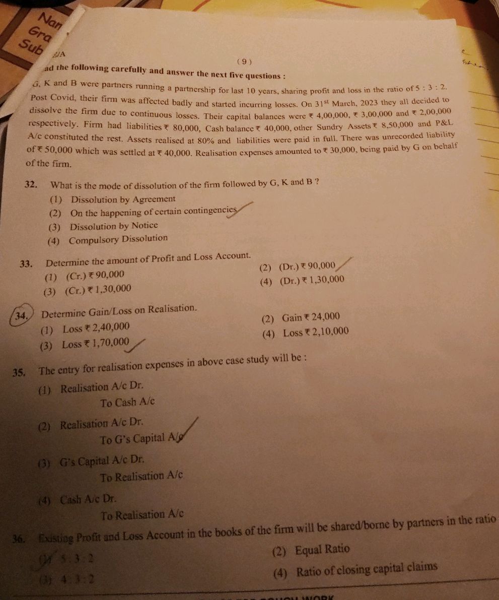 32. What is the mode of dissolution of the | StudyX