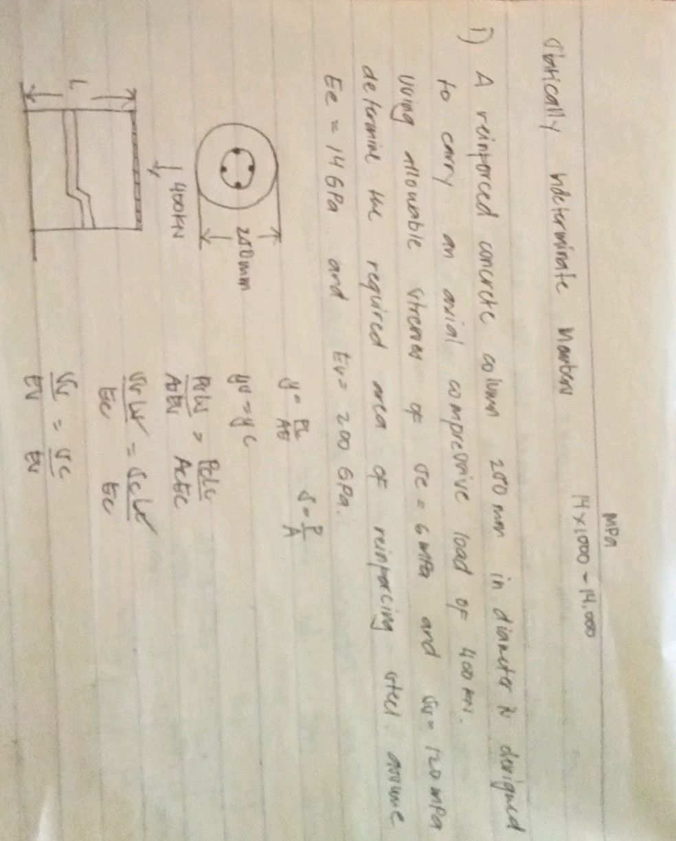 1) A reinforced concrete column 200 mm in | StudyX