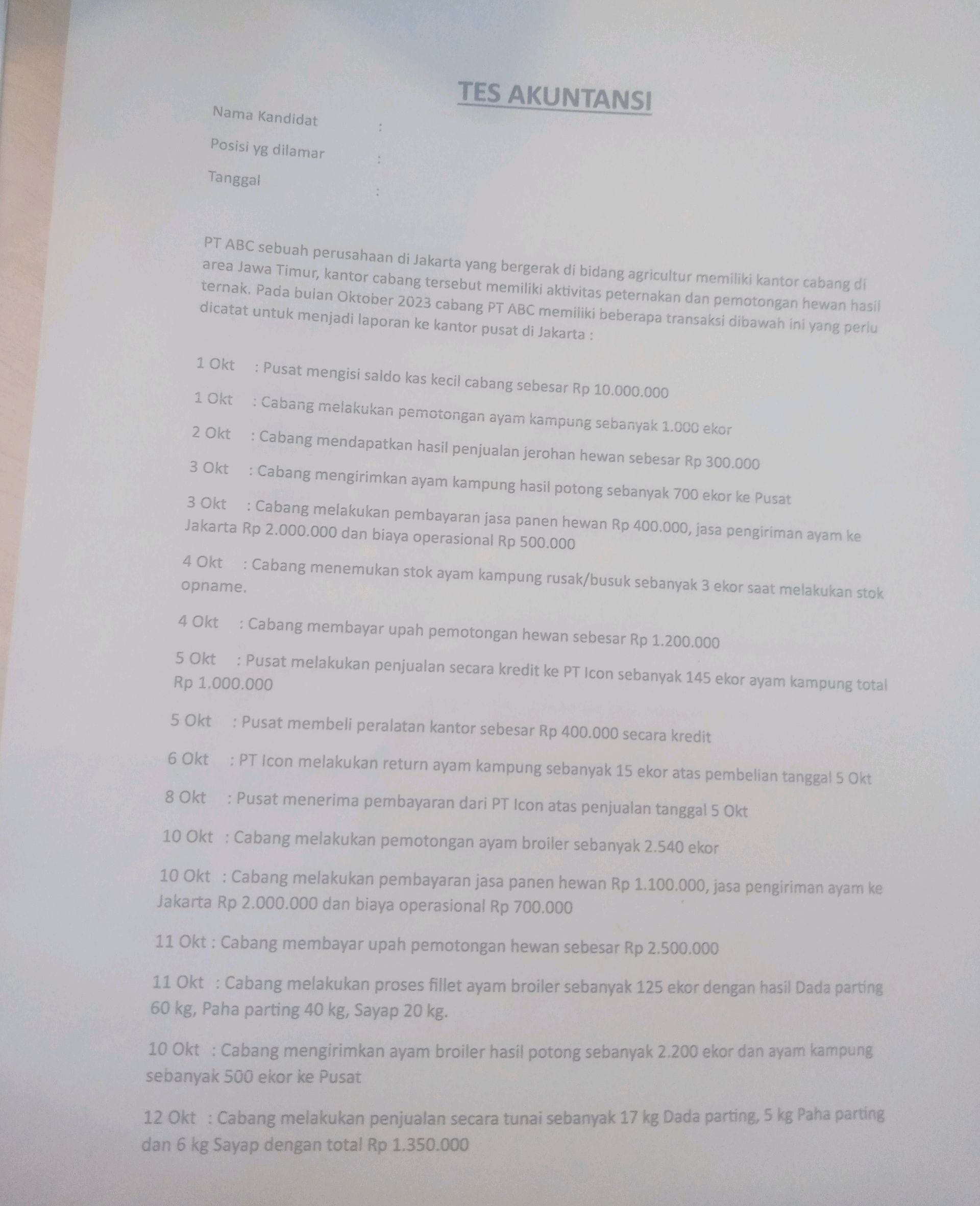 PT ABC sebuah perusahaan di Jakarta yang | StudyX