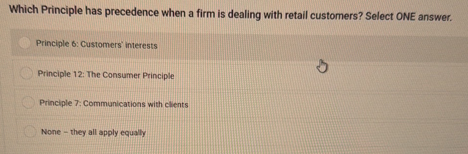Which Principle has precedence when a firm