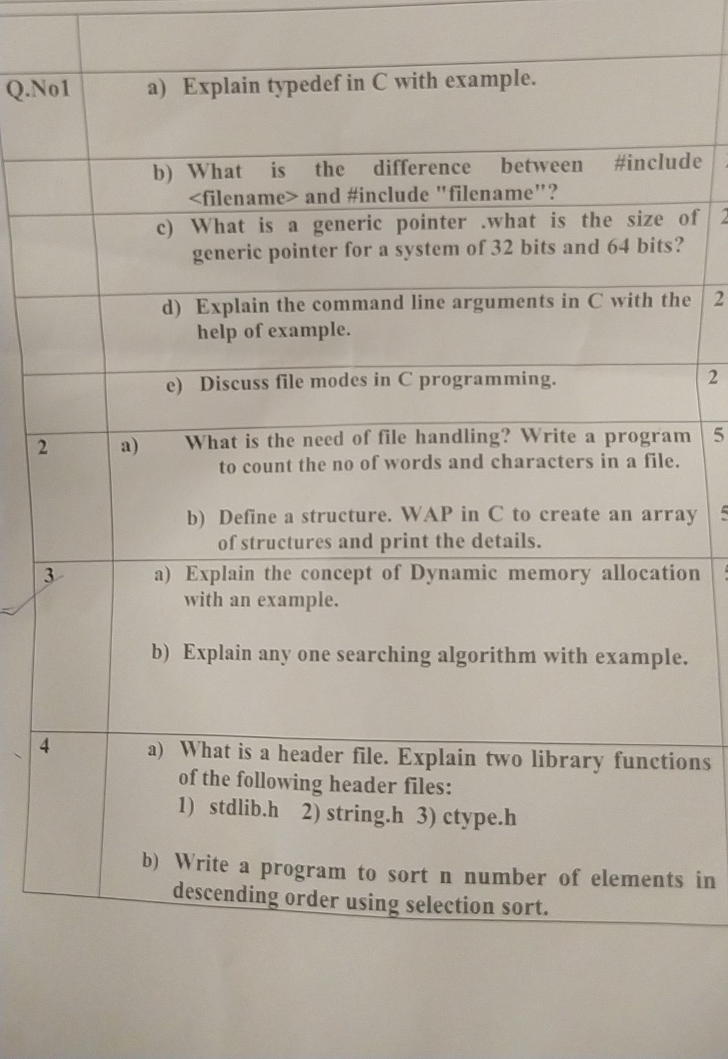 Q.No1 a) Explain typedef in C with example. | StudyX
