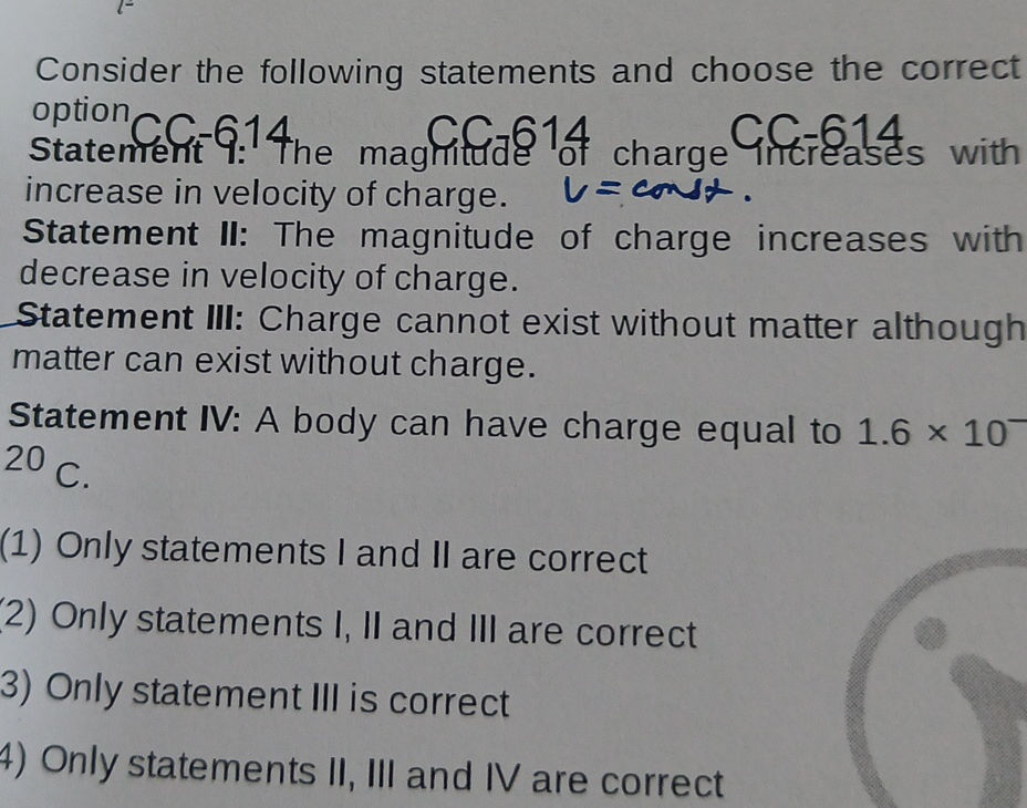 Consider the following statements and choose | StudyX