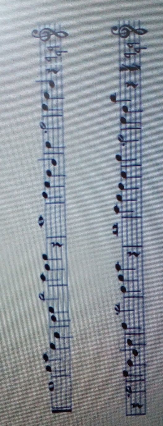 The image shows two musical staffs with | StudyX