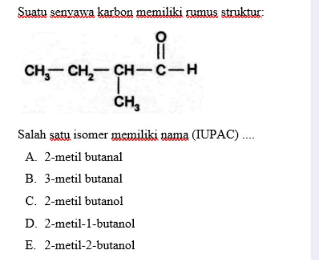 Suatu senyawa karbon memiliki rumus | StudyX