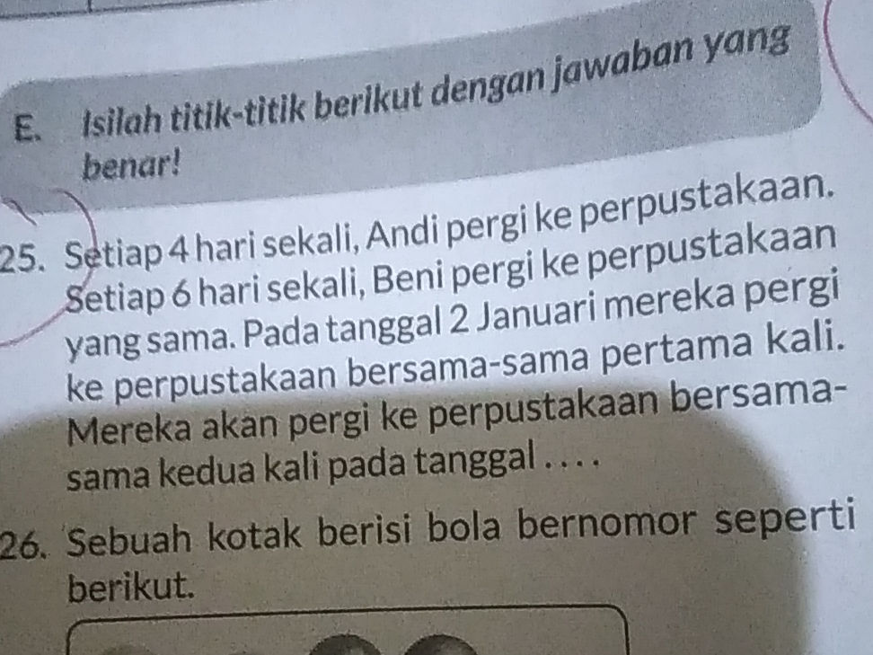 E. Isilah titik-titik berikut dengan jawaban | StudyX