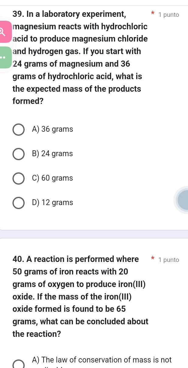 39. In a laboratory experiment, magnesium | StudyX