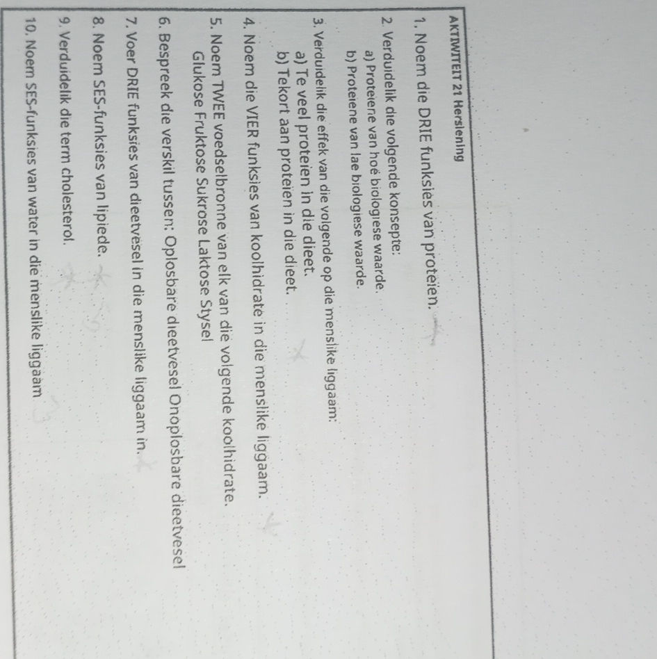 1. Noem die DRIE funksies van proteïen. 2. | StudyX