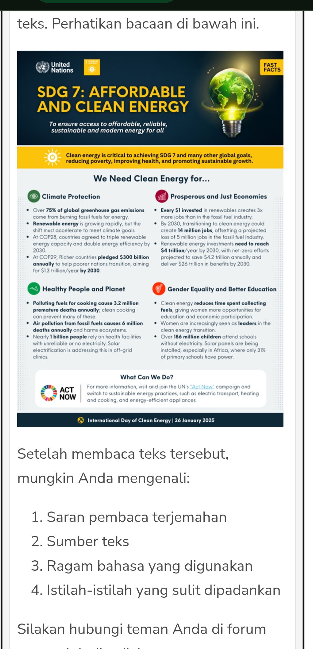 Setelah membaca teks tersebut, mungkin Anda | StudyX