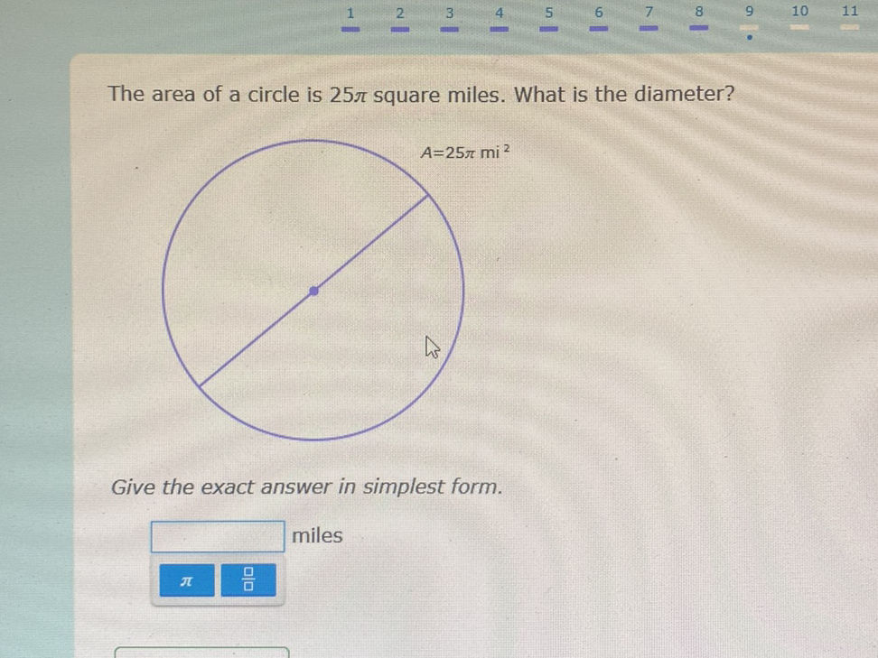 The area of a circle is $25 $ $ square | StudyX