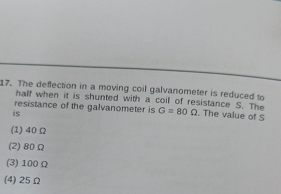 17. The deflection in a moving coil | StudyX