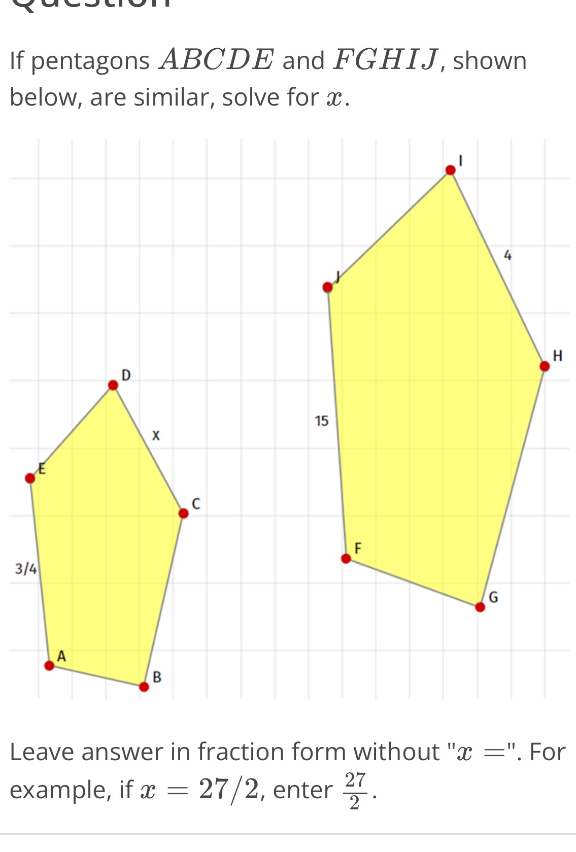 If pentagons $ABCDE$ and $FGHIJ$, shown | StudyX