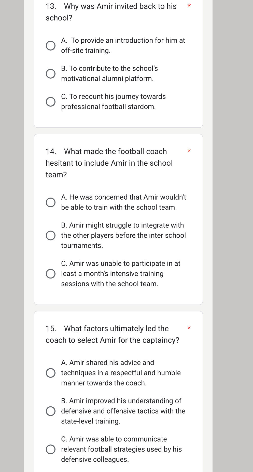 13. Why was Amir invited back to his school? | StudyX
