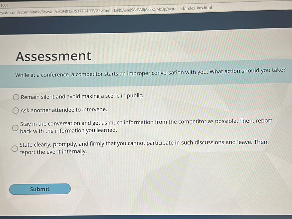 While at a conference, a competitor starts | StudyX