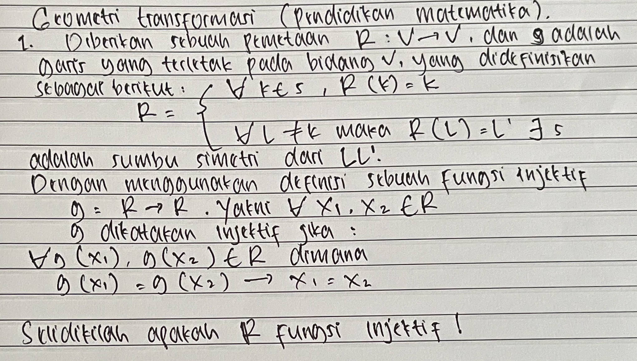 1. Geometri transformasi (pendidikan | StudyX