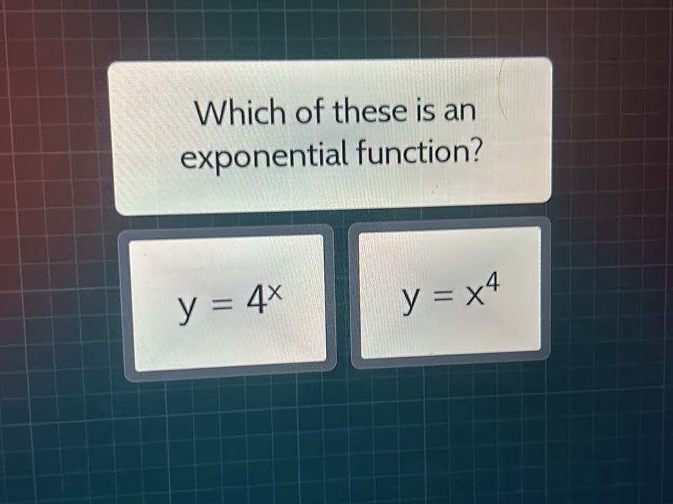 Which of these is an exponential function? | StudyX