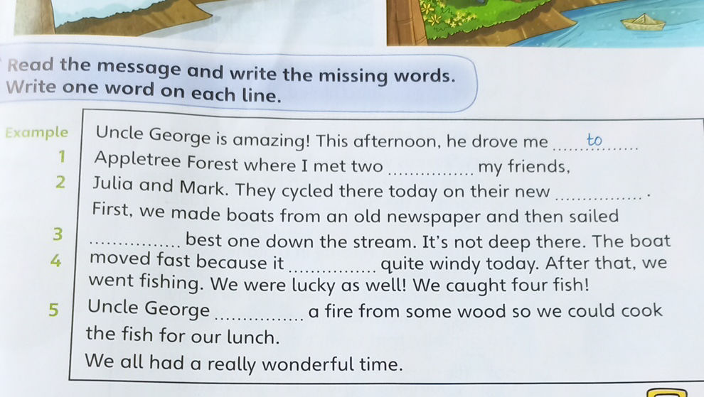 Read the message and write the missing | StudyX