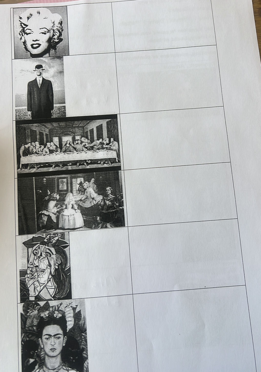 The image contains several famous artworks. | StudyX