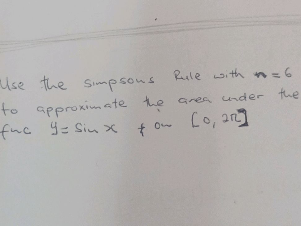 Use the simpsons Rule with $n=6$ to | StudyX
