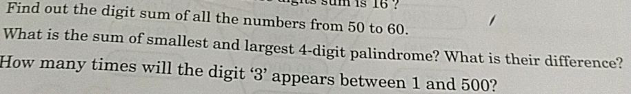 Find out the digit sum of all the numbers | StudyX