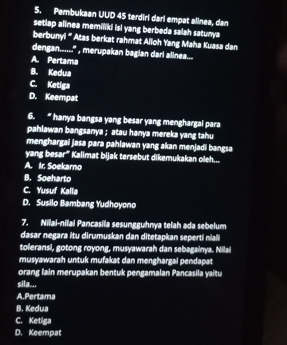 5. Pembukaan UUD 45 terdiri dari empat | StudyX