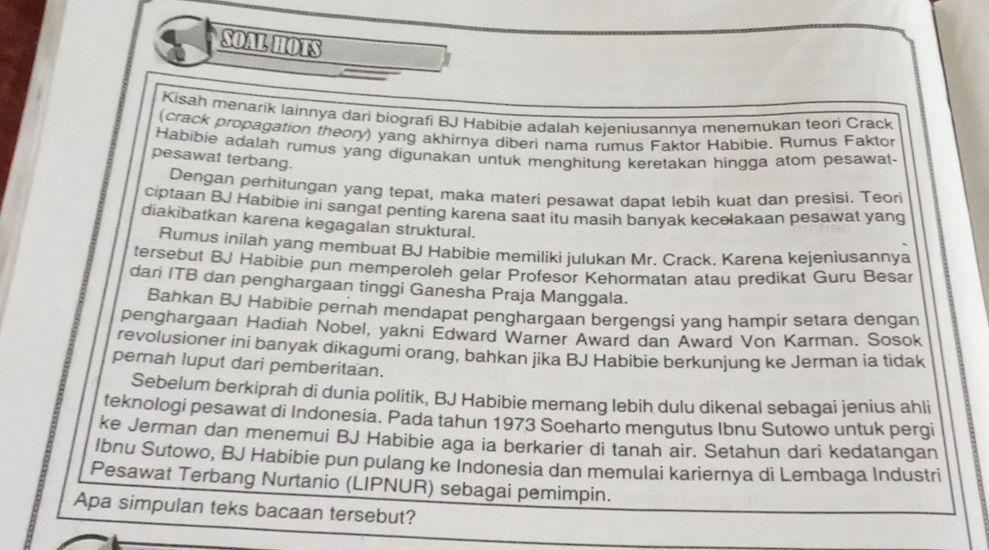 Kesimpulan teks bacaan | StudyX