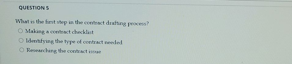 What is the first step in the contract
