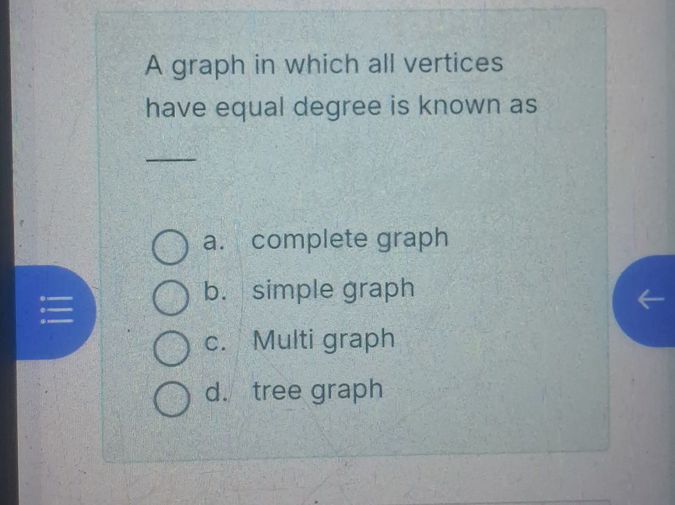 A graph in which all vertices have equal | StudyX