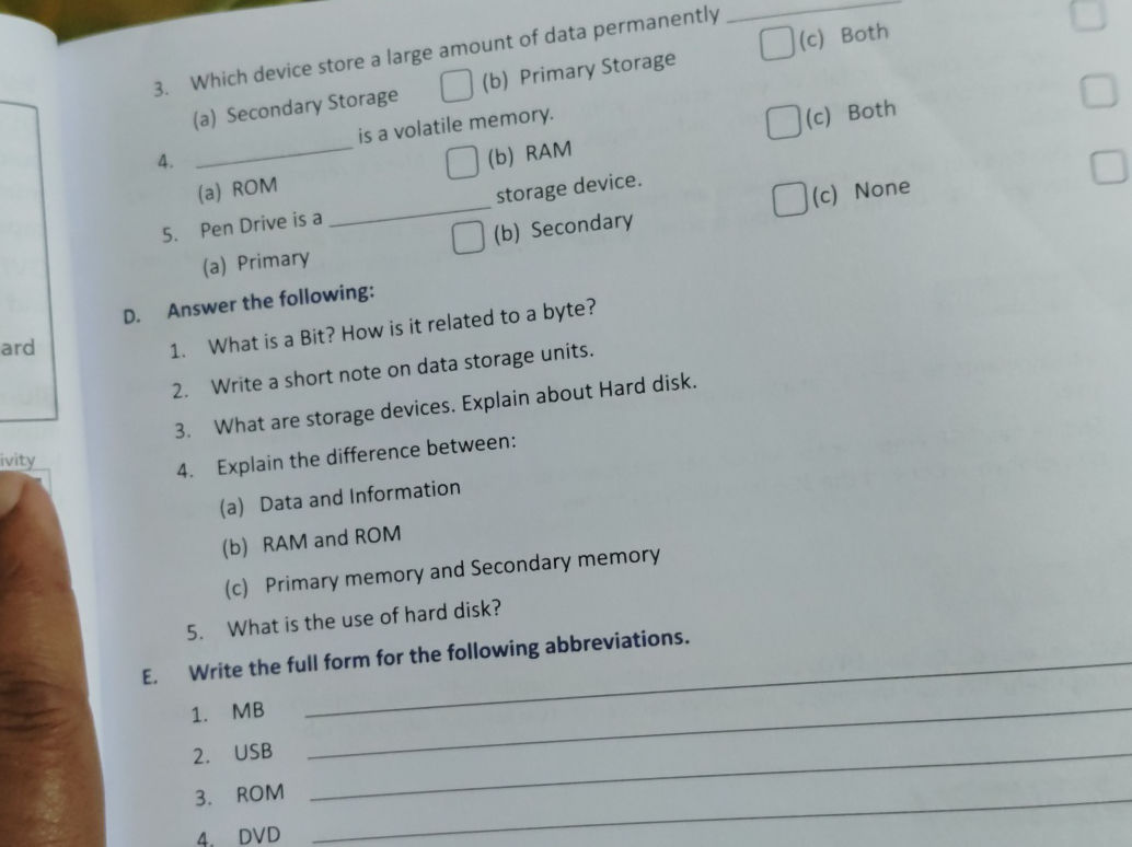 3. Which device store a large amount of data | StudyX