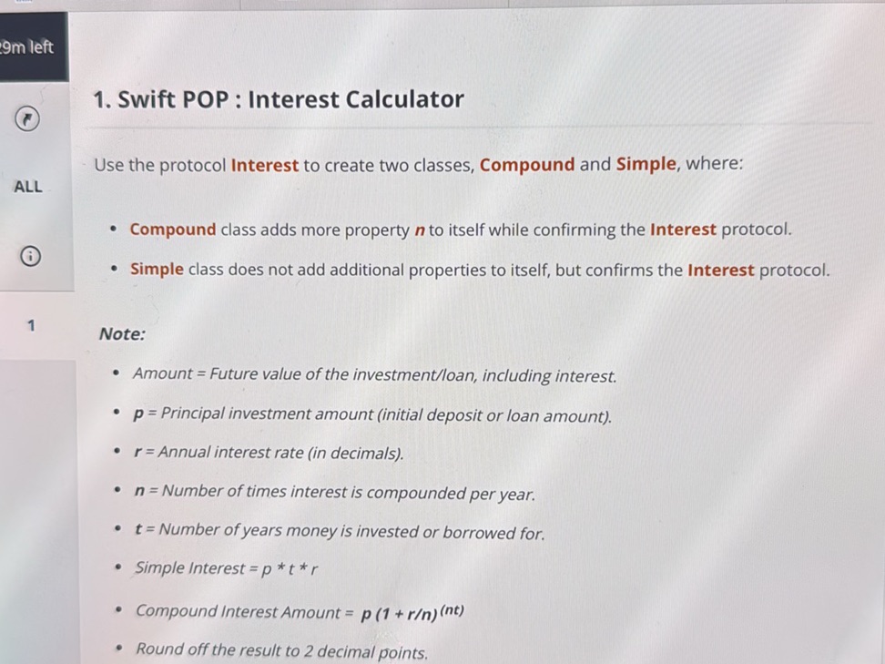 Use the protocol `Interest` to create two | StudyX