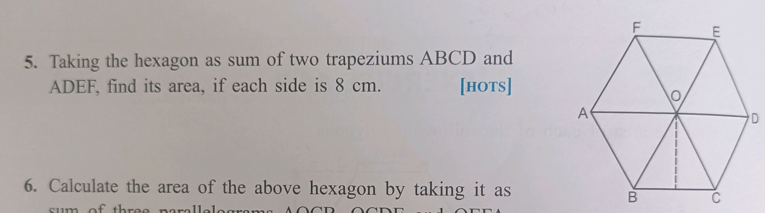 5. Taking the hexagon as sum of two | StudyX