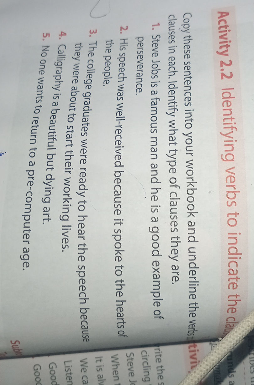 Copy these sentences into your workbook and | StudyX