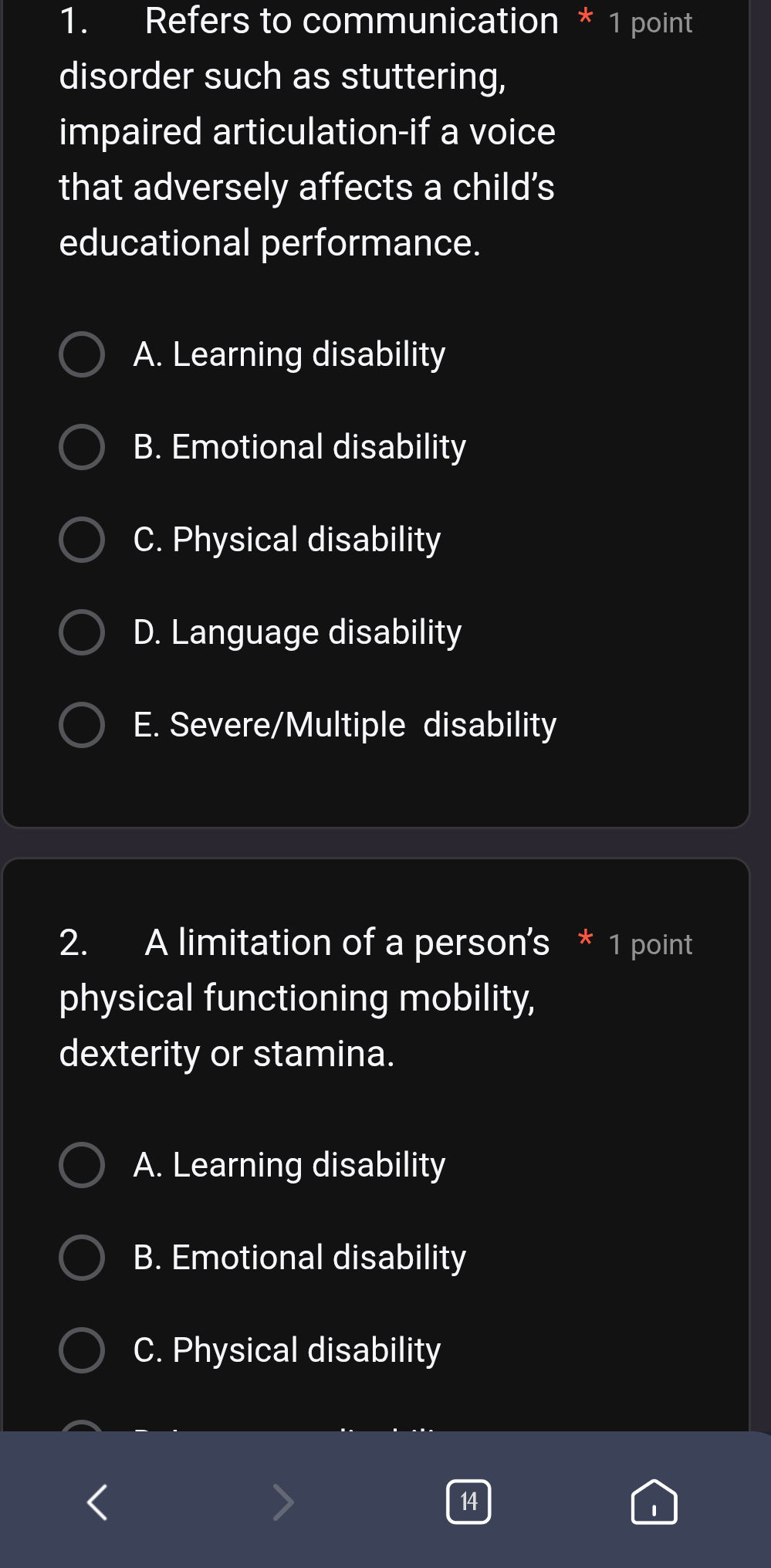1. Refers to communication disorder such as | StudyX