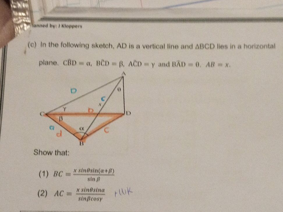 (c) In the following sketch, AD is a | StudyX