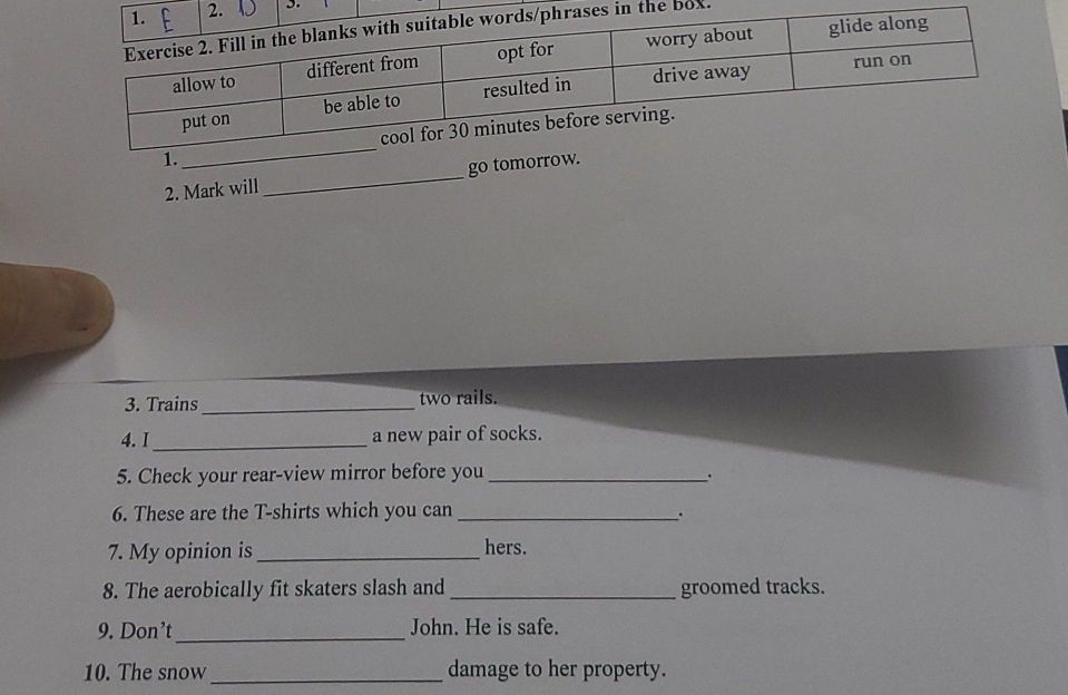 Exercise 2. Fill in the blanks with suitable | StudyX