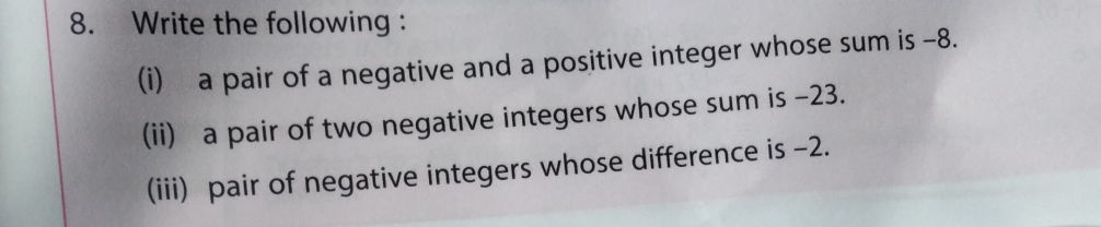 8. Write the following: (i) a pair of a | StudyX