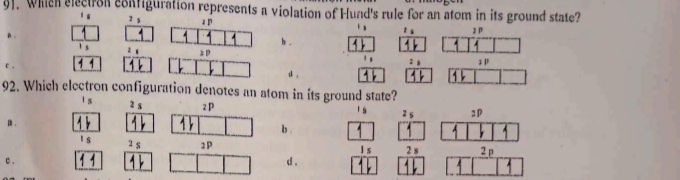 91. Which electron configuration represents | StudyX