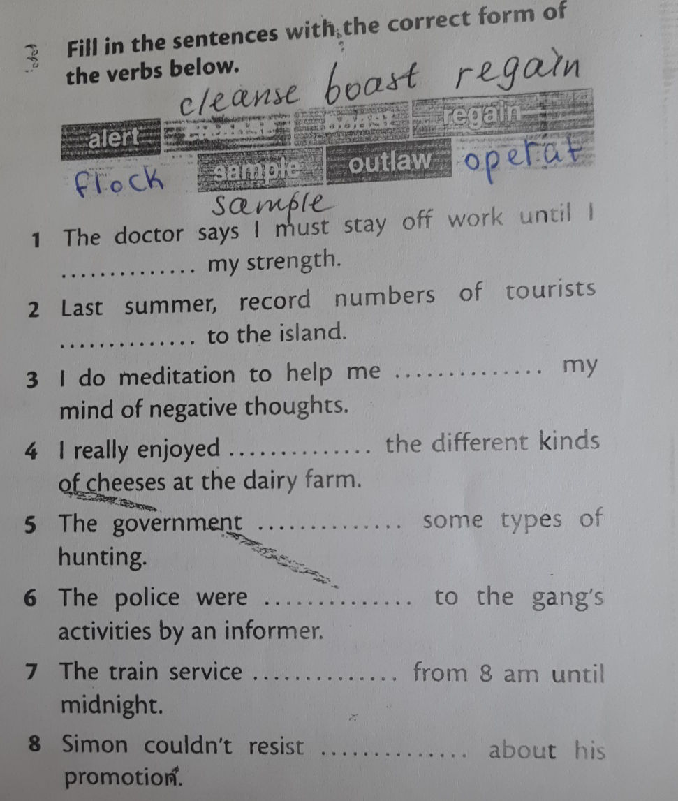 Fill in the sentences with the correct form | StudyX