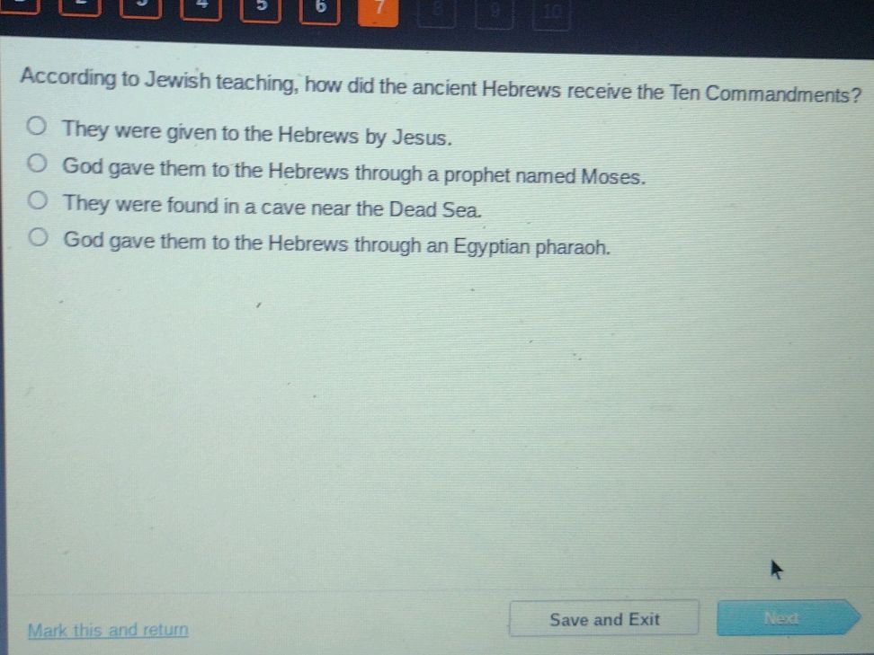 According to Jewish teaching, how did the | StudyX
