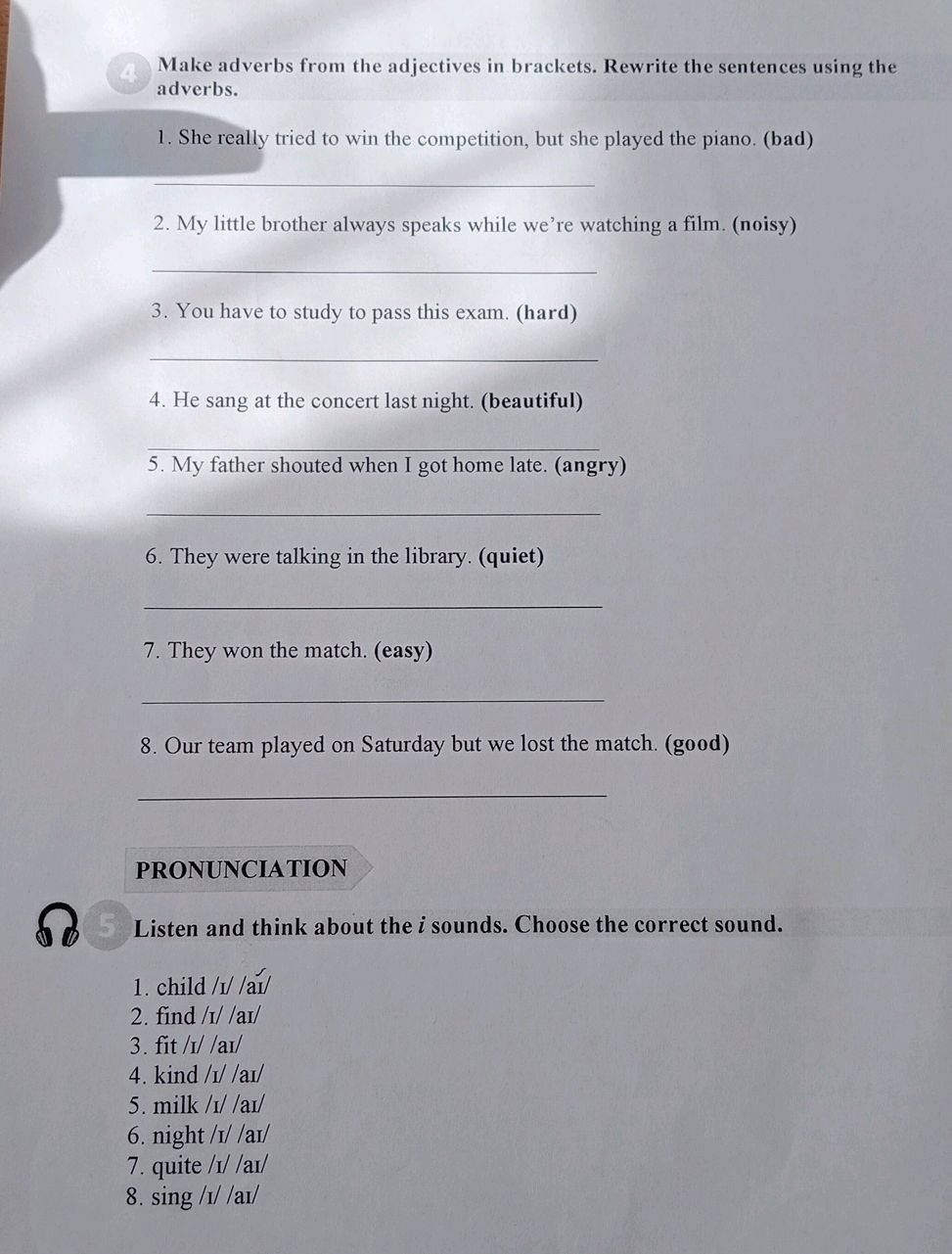 4 Make adverbs from the adjectives in | StudyX