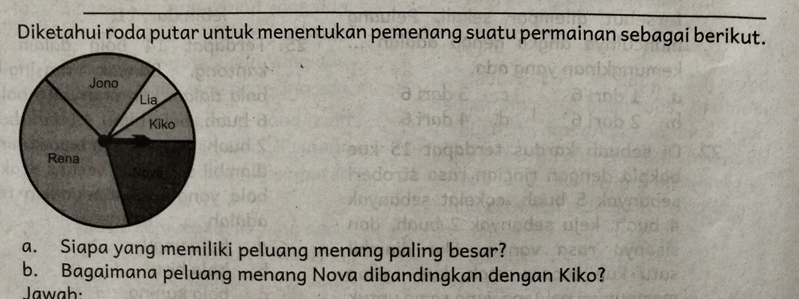 Diketahui roda putar untuk menentukan | StudyX