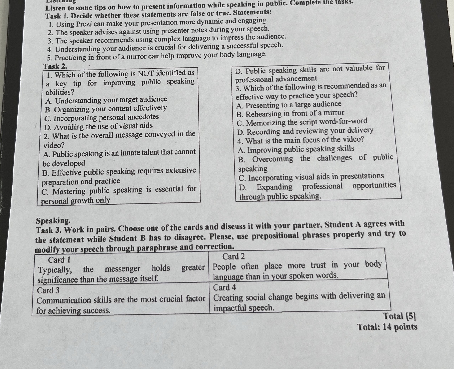 Task 1. Decide whether these statements are | StudyX