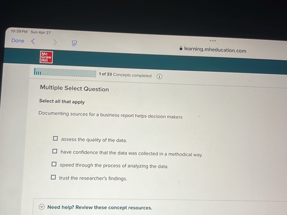 Multiple Select Question Select all that | StudyX
