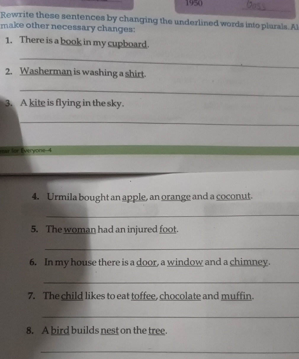 Rewrite these sentences by changing the | StudyX